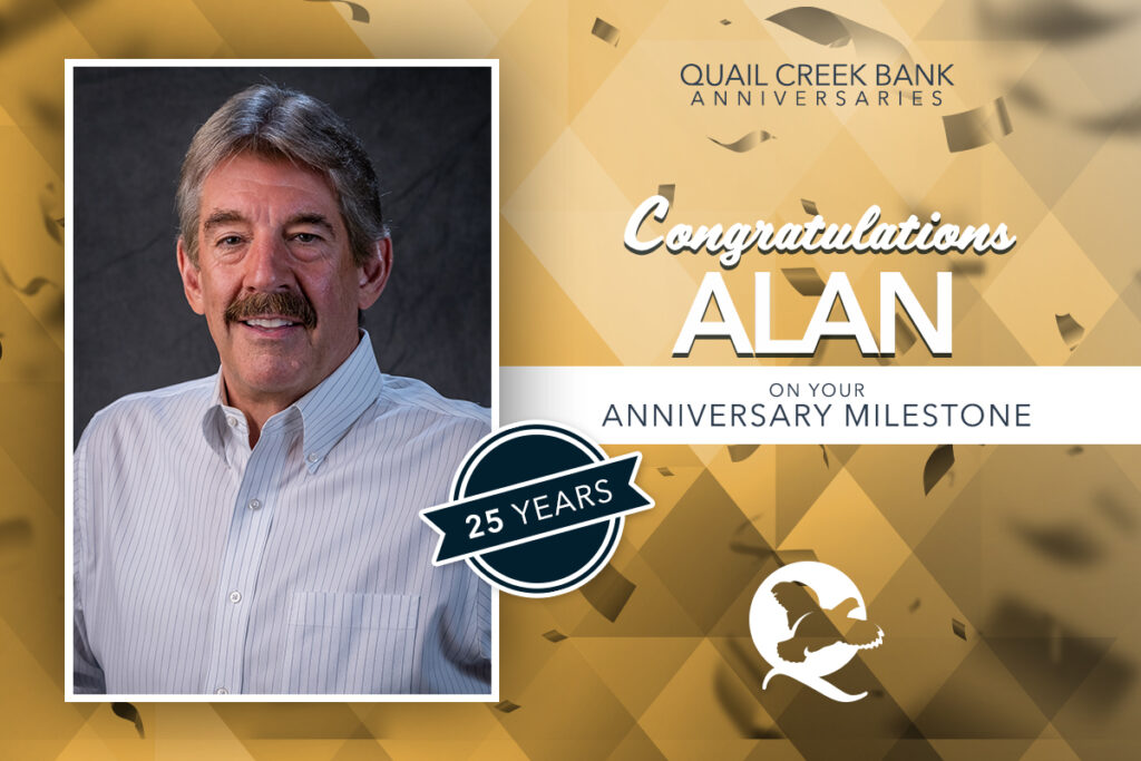 Congrats, Alan - Quail Creek Bank