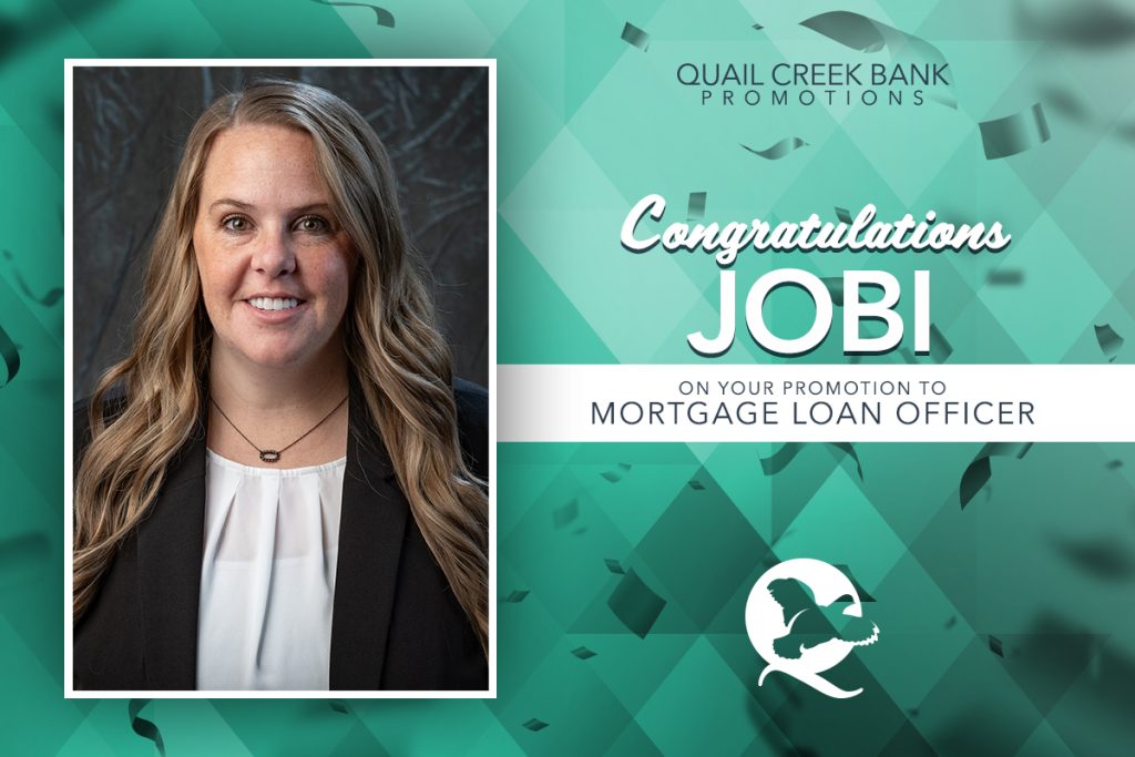Congratulations, Jobi - Quail Creek Bank