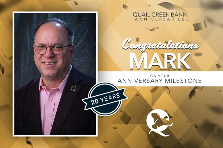 Congrats, Mark - Quail Creek Bank