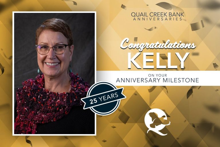 Congrats, Kelly - Quail Creek Bank